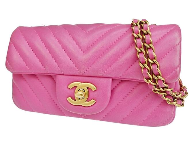 Chanel V-Stich Pink Leather ref.1111112 - Joli Closet