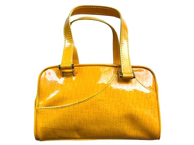 Christian Dior Yellow Dior monogram Dior Oblique patent leather ...