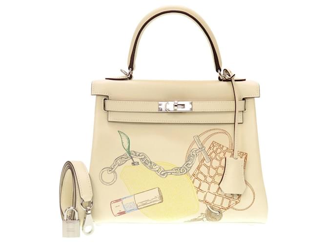 Hermès hermes kelly 25 Cream Leather ref.1113607 - Joli Closet