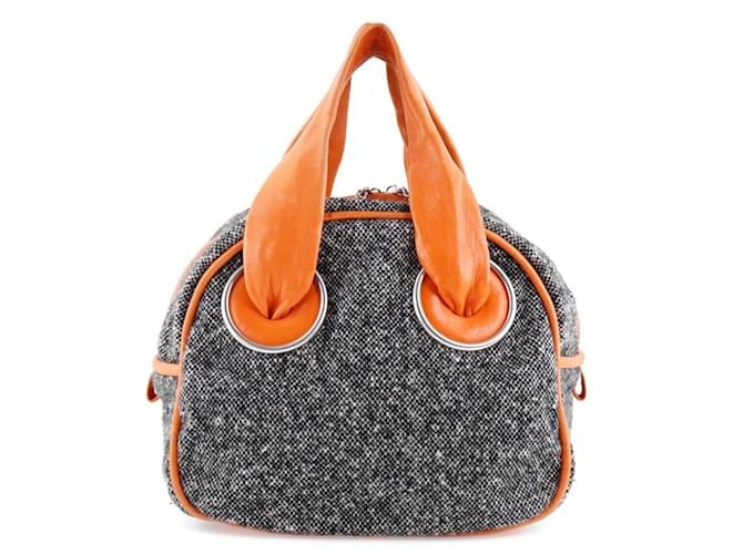 Bottega Veneta Leather Wool Handbag Grey Cloth ref.1115507 - Joli Closet