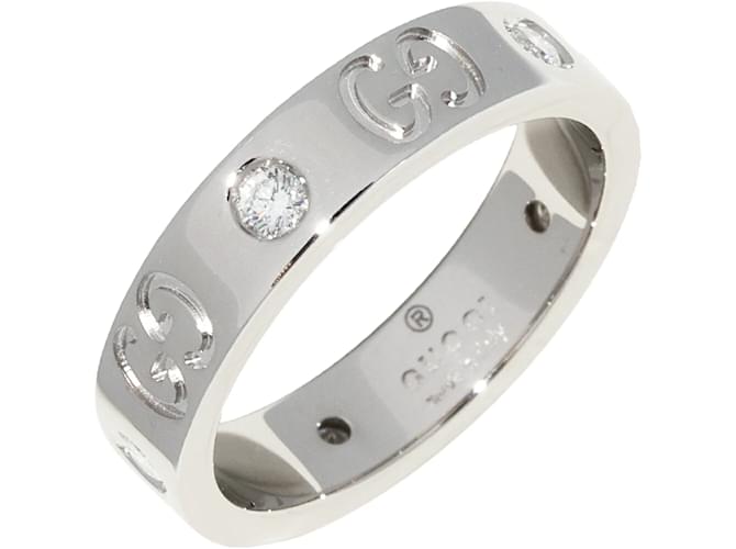 Gucci 18K 5P Diamond Icon Ring Silvery Metal ref.1118580 - Joli Closet