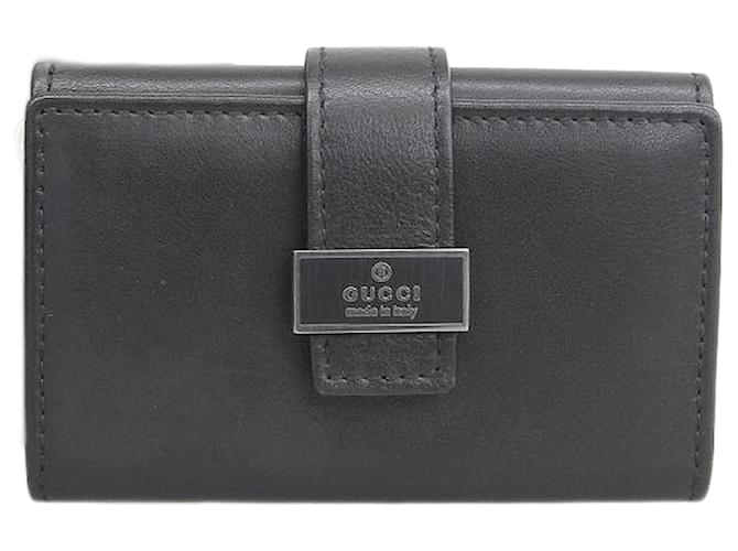 Gucci Leather key case 033 1323 Black Pony-style calfskin ref.1118588 ...