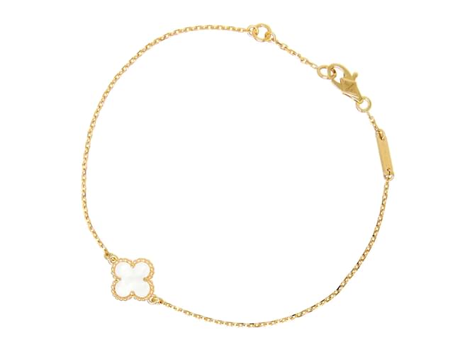 Van Cleef & Arpels 18k Gold Sweet Alhambra Mother of Pearl Bracelet ...