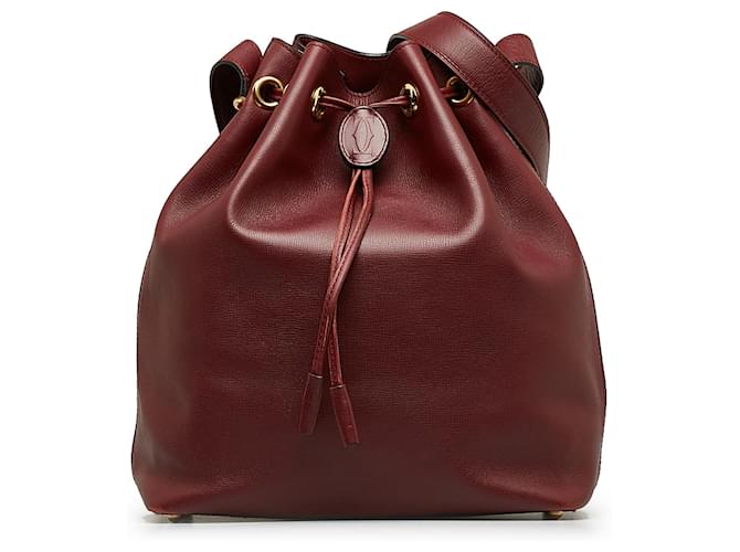 Cartier Red Must de Cartier Bucket Bag Leather Pony-style calfskin ref ...