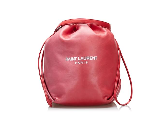 Red Saint Laurent Teddy Bucket Bag Leather ref.1134163 - Joli Closet