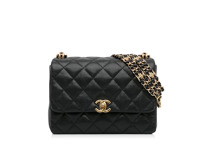 Black Chanel Coco First Flap Bag Leather ref.1134322 - Joli Closet