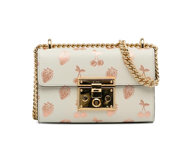 White Gucci Small Berry Padlock Shoulder Bag Leather ref.1137122 - Joli ...