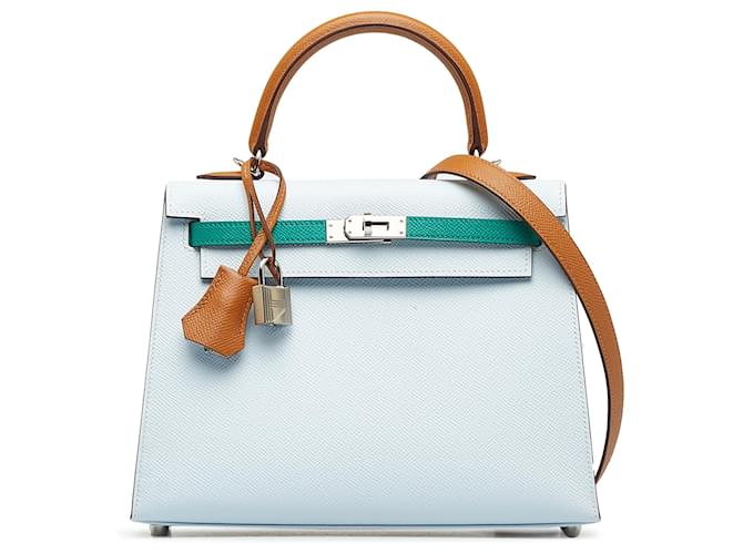 Hermès Hermes Blue 2021 Epsom Tri Color Kelly 25 Sellier Light blue ...