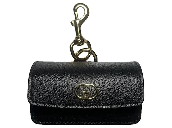 NEW Gucci Dog Poop Bag Holder Waste Bag Holder Black Leather ref ...
