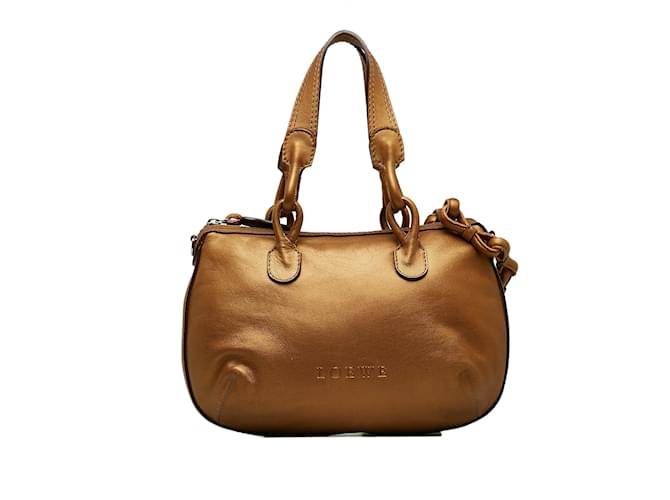 Gold Loewe Leather Satchel Golden ref.1151084 - Joli Closet