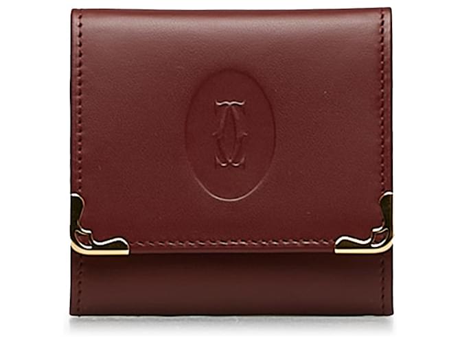 Cartier Red Must de Cartier Small Wallet Leather Pony-style calfskin ...