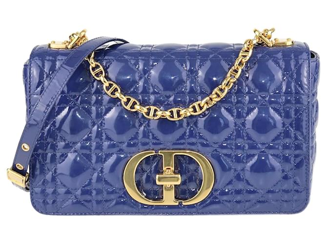Christian Dior Blue Caro Cannage Crossbody Bag Leather ref.1155867 ...