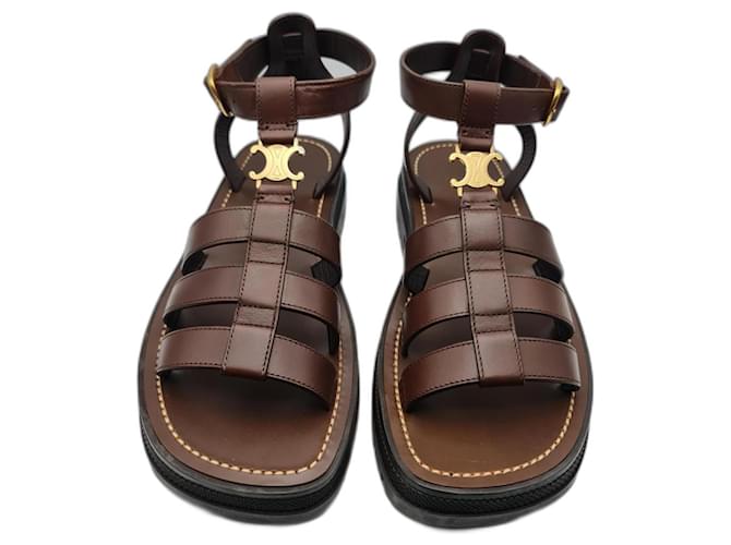 Céline SANDALES GLADIATEUR CELINE Cuir Marron ref.1161873 - Joli Closet