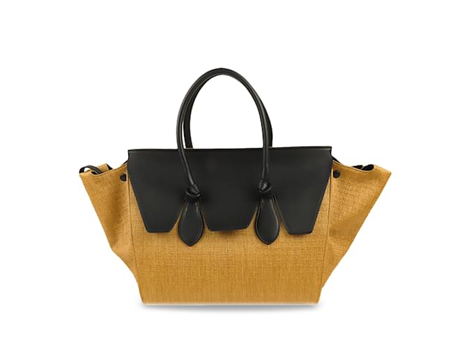 Céline Tan Celine Medium Raffia Tie Tote Camel Leather ref.1175863 ...