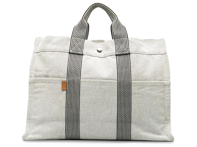 Hermès Hermes Gray Toile Herline MM Grey Cloth Cloth ref.1180092 - Joli ...