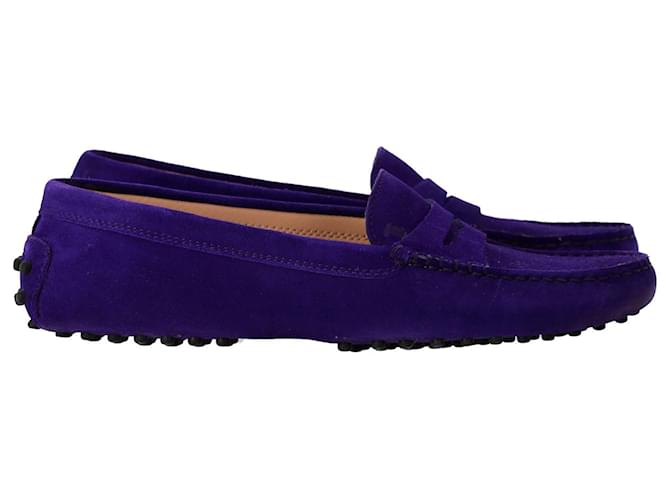 Tod's Gommino Penny Loafers in Violet Suede Purple ref.1181010 - Joli ...