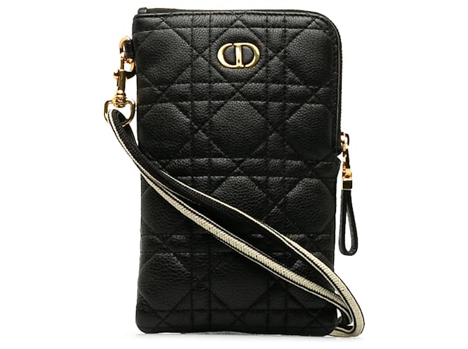 Dior Black Cannage Caro Multifunctional Pouch Leather Pony-style ...