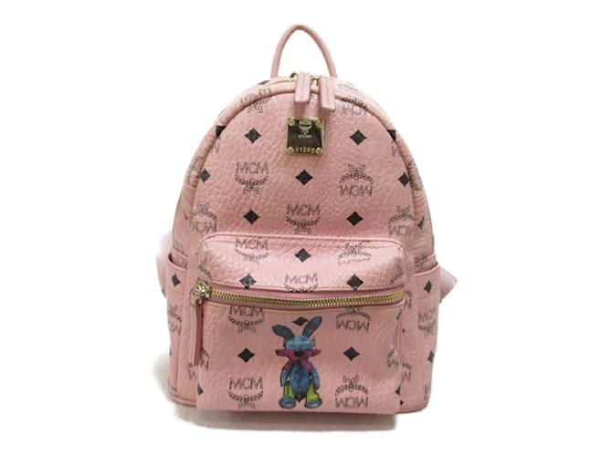 MCM Mini Rabbit Visetos Stark Backpack Pink Leather ref.1189691 - Joli ...