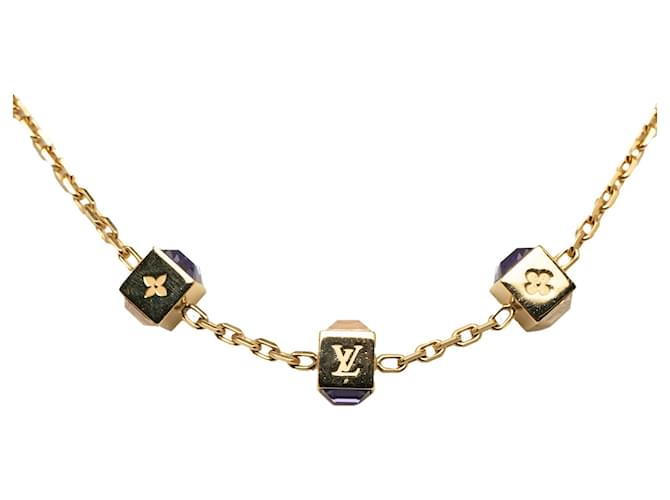 Collier Louis Vuitton Gold Gamble Métal Plaqué or Doré ref.1190891 ...