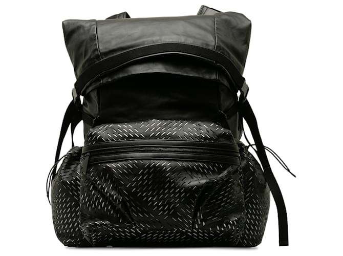 Bottega Veneta Black Fold Over Backpack Leather Pony-style calfskin ref ...