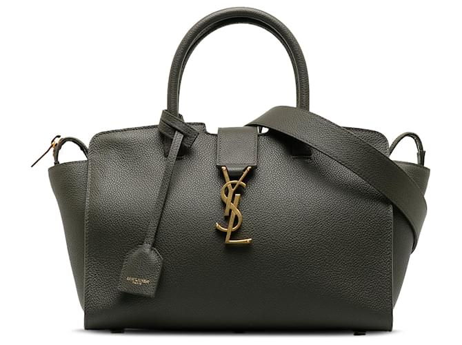 Saint Laurent Gray Baby Downtown Cabas Grey Dark grey Leather Pony ...