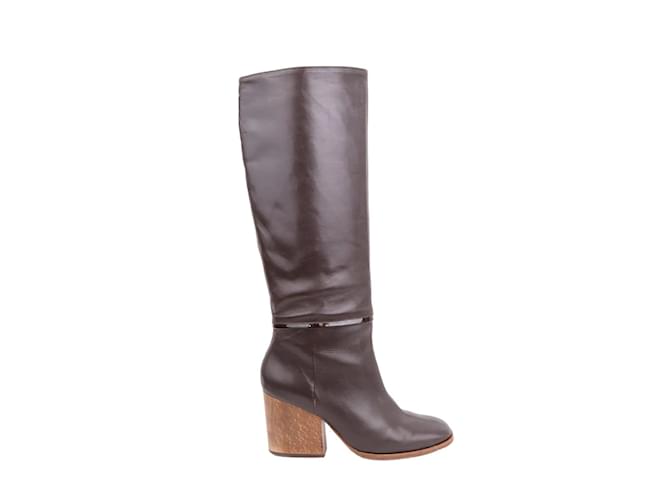 Robert Clergerie Leather boots Brown ref.1203213 - Joli Closet