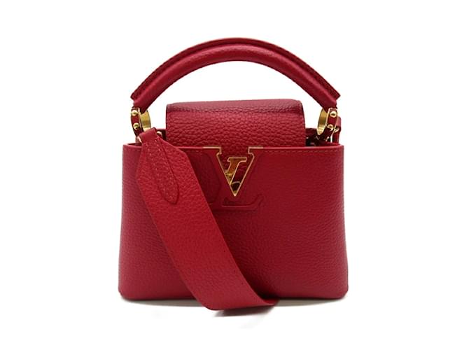 Louis Vuitton Taurillon Capucines Mini M56845 Red Leather ref.1205774 ...