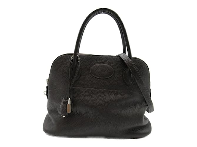 Hermès Clemence Bolide 31 Brown Leather Pony-style calfskin ref.1206906 ...