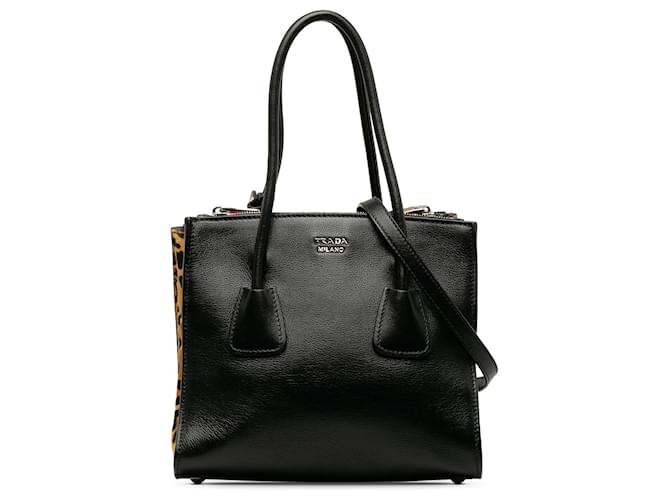 Prada Black Twin Pocket Leather Pony hair ref.1214202 - Joli Closet