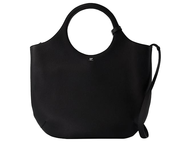 Large Holy Bag - Courreges - Leather - Black Pony-style calfskin ref ...