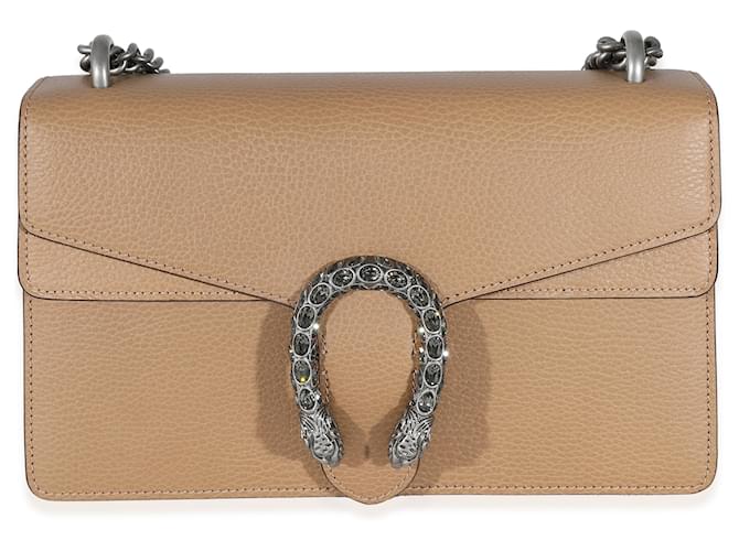 Gucci Natural Tan Calfskin Small Crystal Dionysus Brown Leather ref ...