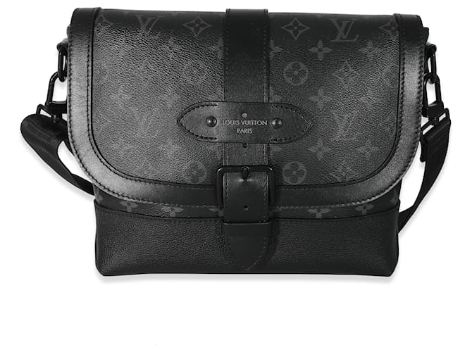 Louis Vuitton Monogram Eclipse Saumur Messenger Black Grey Leather ...
