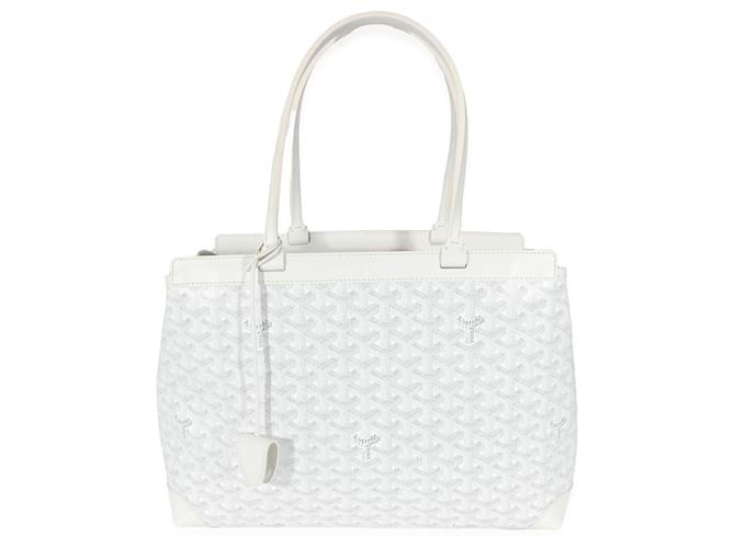 Goyard Blanc Goyardine Canvas Bellechasse PM White Cloth ref.1216643 ...