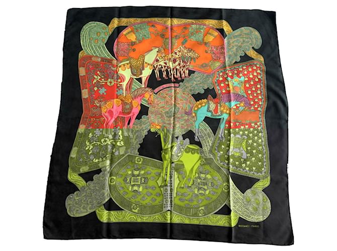 Hermès ART OF STEPPES Black Multiple colors Silk ref.1217648 - Joli Closet