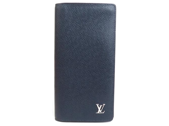 Louis Vuitton Brazza Navy blue Leather ref.1221513 - Joli Closet