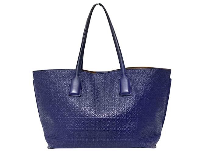 Loewe Cabas Navy blue Leather ref.1221997 - Joli Closet