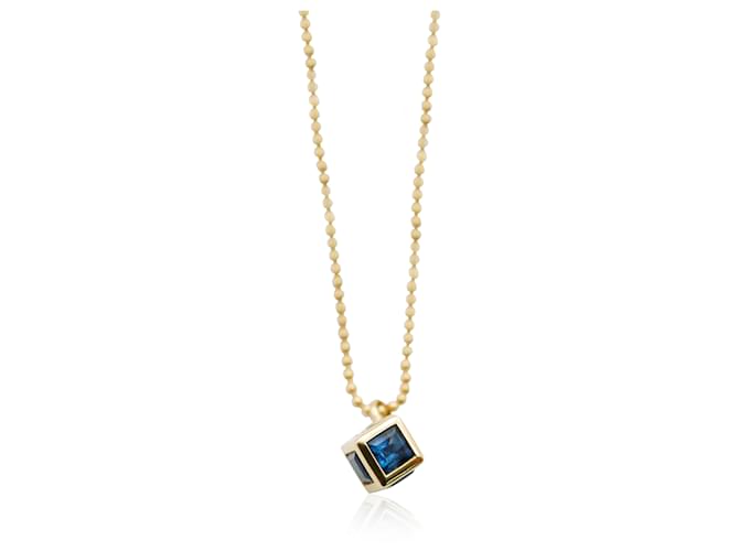 TIFFANY & CO. Sapphire & Diamond Cube Pendant in 18k yellow gold ref ...