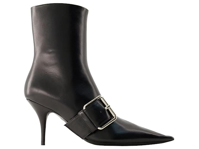 Knife Belt M80 Ankle Boots - Balenciaga - Leather - Black/silver ref ...