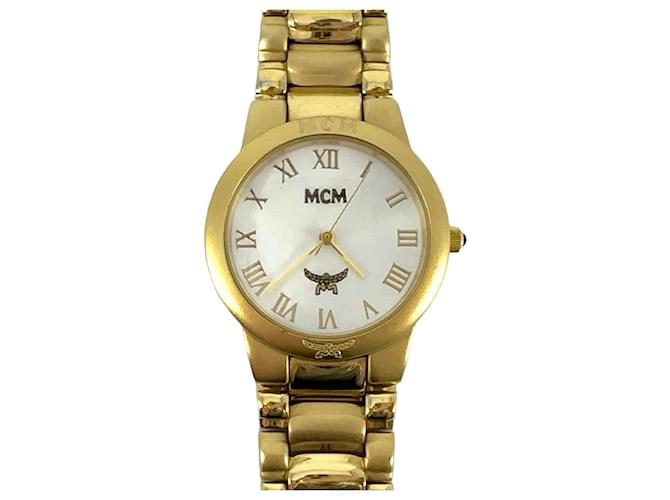MCM Wristwatch Watch Wristwatch Watch Swiss Made Steel Gold Plated ...