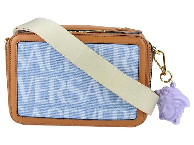 Versace Logo Printed Small Messenger Bag Leather ref.1229148 - Joli Closet