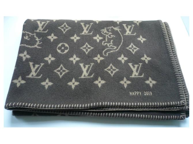 LOUIS VUITTON X Grace Coddington Plaid Neo Catogram NEW Brown Cashmere ...