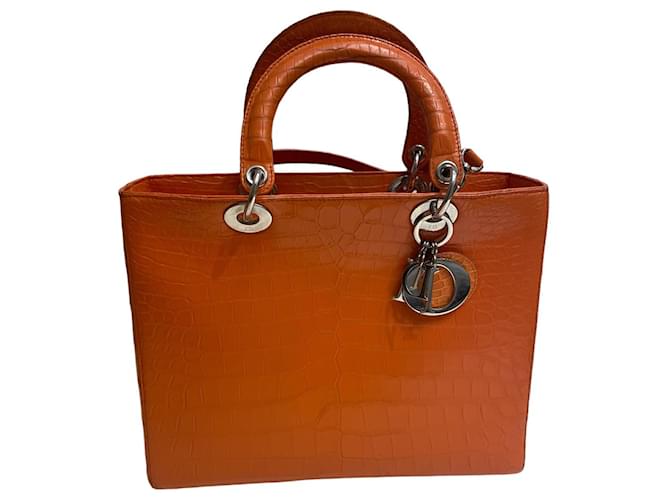 Christian Dior LADY DIOR Orange Exotic leather ref.1233521 - Joli Closet