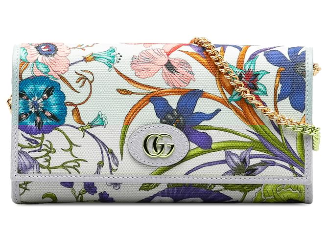 Gucci Blue Flora Wallet On Chain Cloth Cloth ref.1236115 - Joli Closet