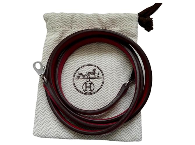 new Hermès shoulder strap for mini kelly bag with dustbag Red Leather ...