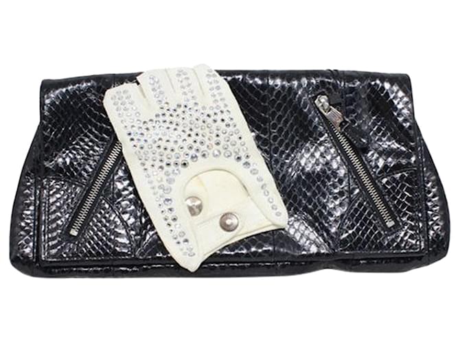 Alexander Mcqueen Python Faithful Clutch Bag Black ref.1240591 - Joli ...