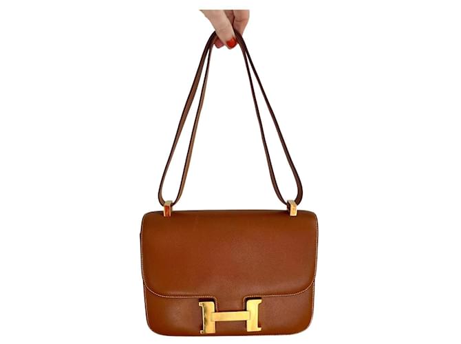 Hermès Hermes Constance - Gold on Gold Light brown Caramel Camel ...