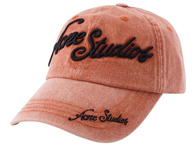 Carliy Tourist Cap - Acne Studios - Cotton - Brick Red ref.1245433 ...