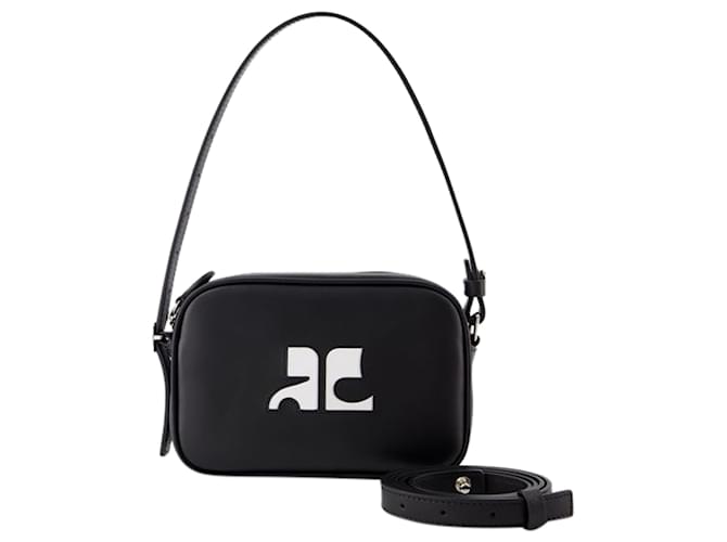 Slim Camera Bag - Courreges - Leather - Black Pony-style calfskin ref ...