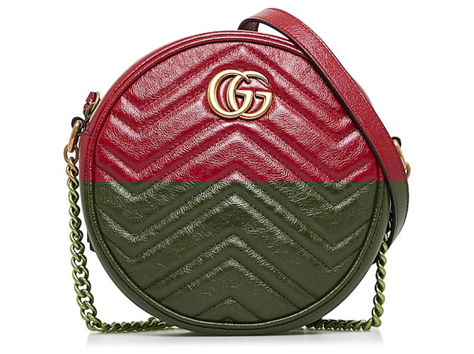 Red Gucci GG Marmont Round Crossbody Leather ref.1256092 - Joli Closet
