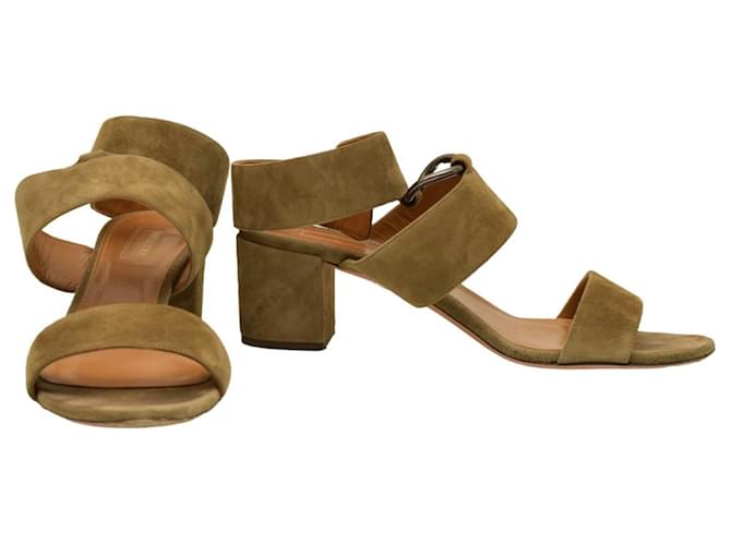 Aquazzura Sandals Khaki Suede ref.1256984 - Joli Closet